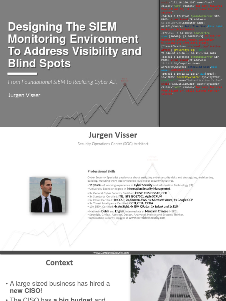 Designing The SIEM Monitoring Environmentv1.0 | PDF | Threat (Computer) | Security