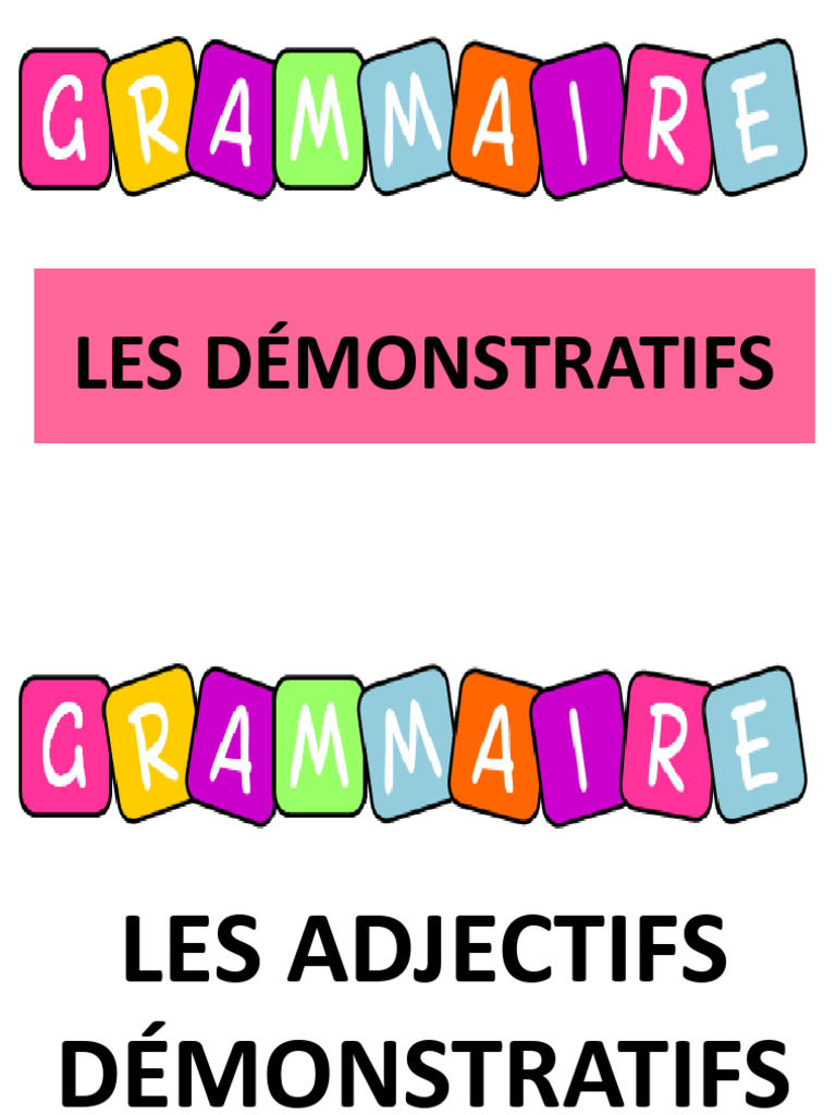 Les Adjectifs Et Les Pronoms Demonstratifs Exercice Grammatical Feuille ...