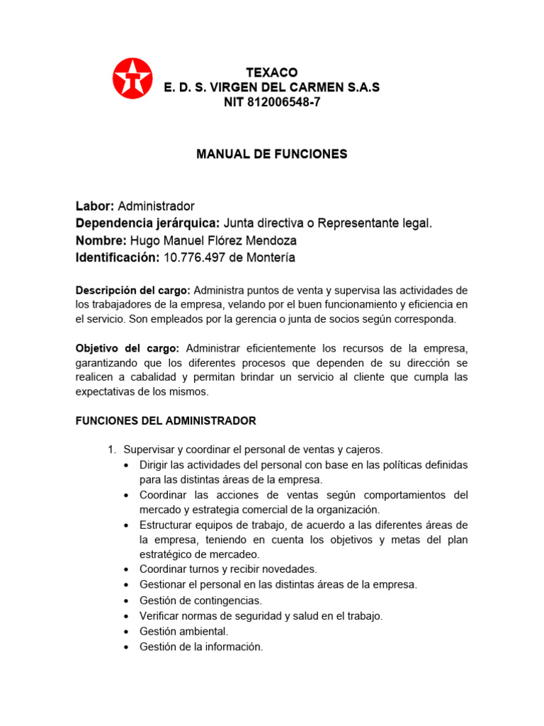 Manual de Funciones Administrador | PDF | Business | Inventario