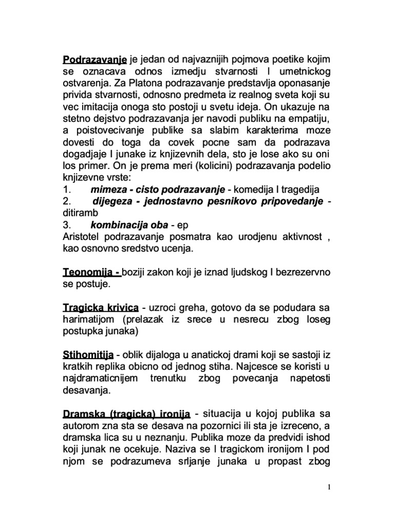 Pregled Opste Knjizevnosti I | PDF