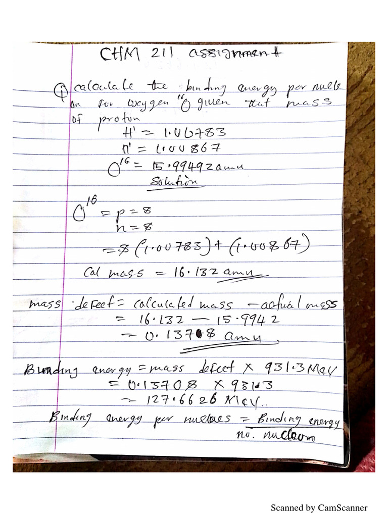 CHM 211 Assignment Solution by Richard Bwala | PDF