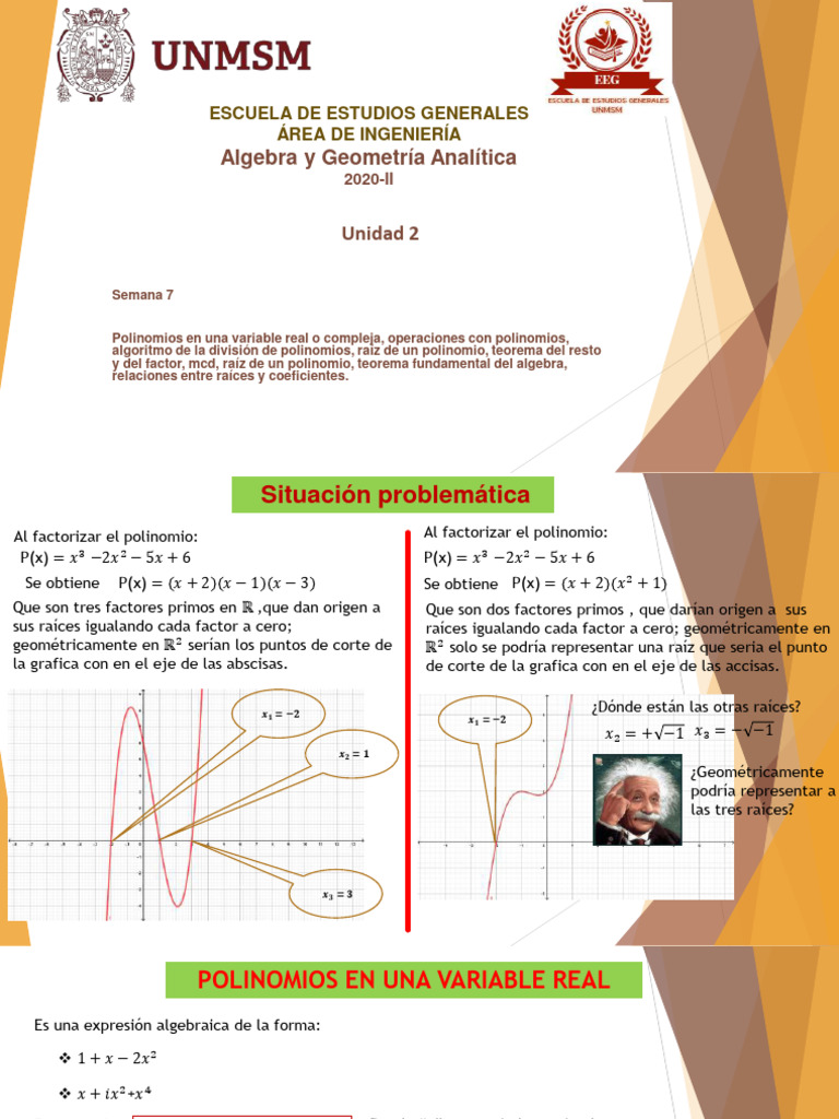 Semana7 - Polinomio & Algoritmo & Relacion de Coeficiente | PDF | Factorización | Álgebra abstracta