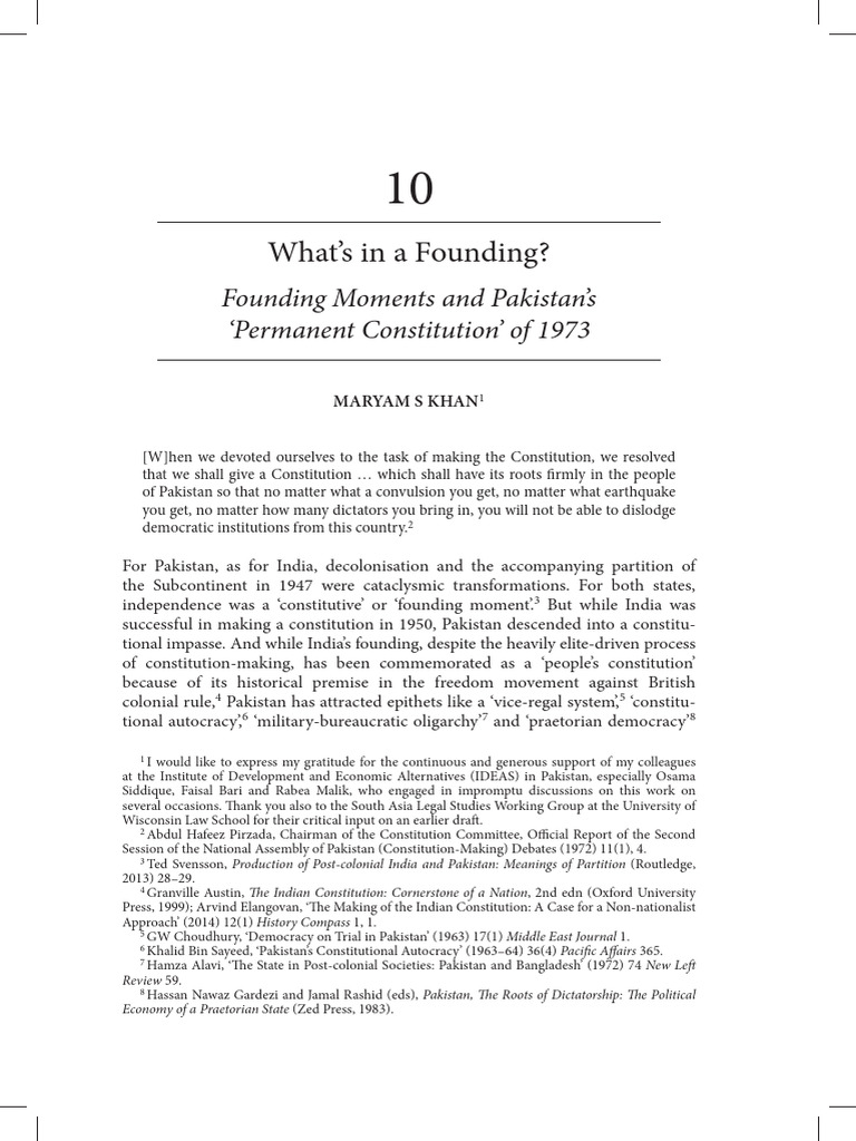 Whats in A Founding Founding Moments and | PDF | Pakistan | Constitution