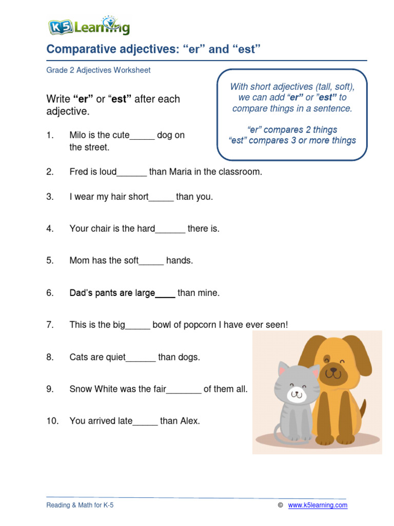 Comparative Adjectives - More & Most Worksheet2 | PDF | Language Arts ...
