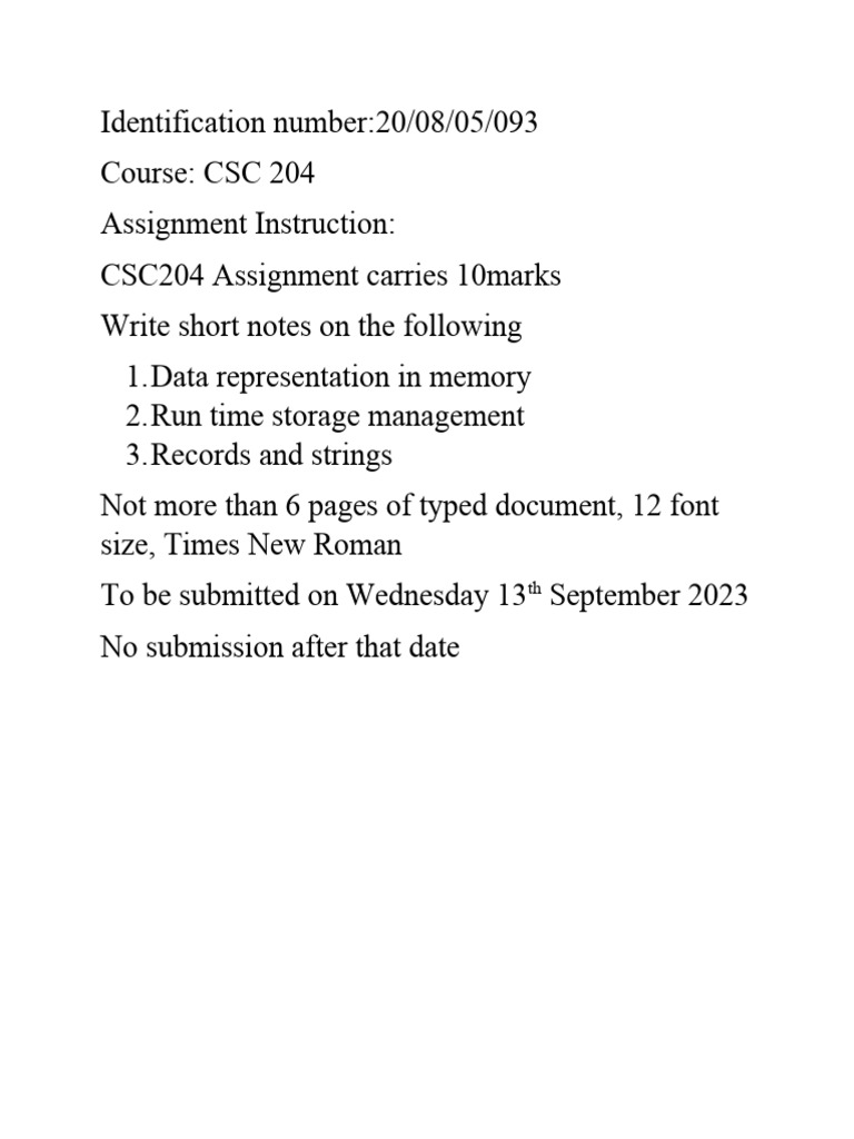 CSC Assignment 093 | PDF