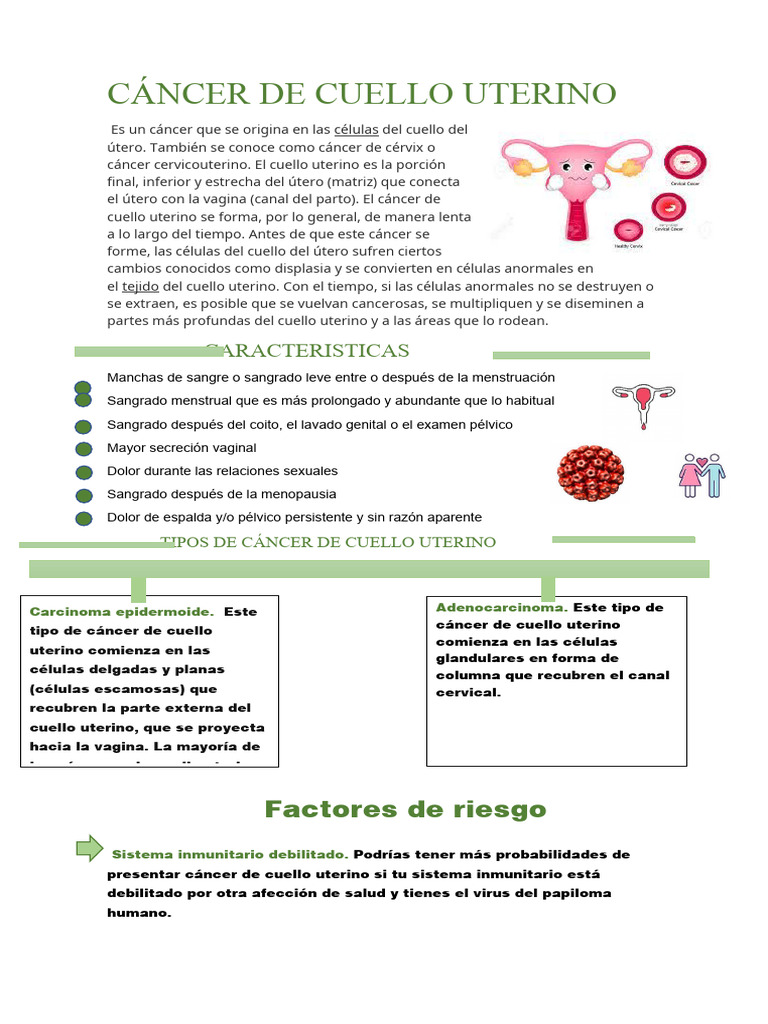 Cáncer de Cuello Uterino | PDF | Cáncer de cuello uterino | Vagina