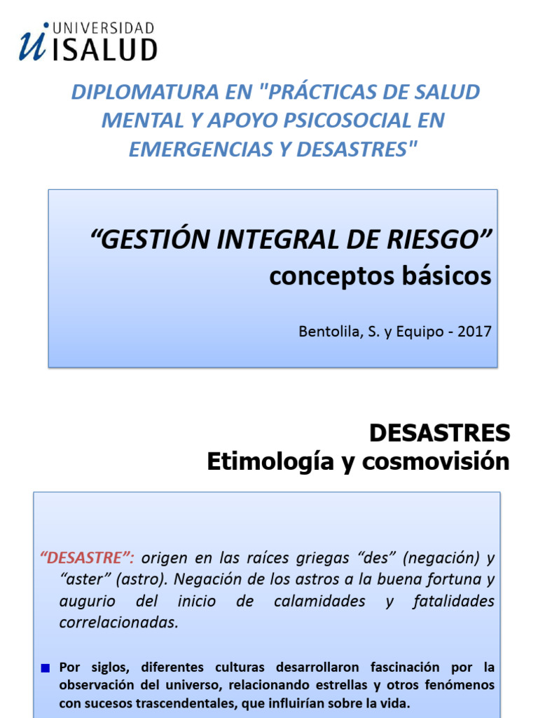 Gestion Integral de Riesgo. Conceptos básicos | PDF | Riesgo | Entorno ...