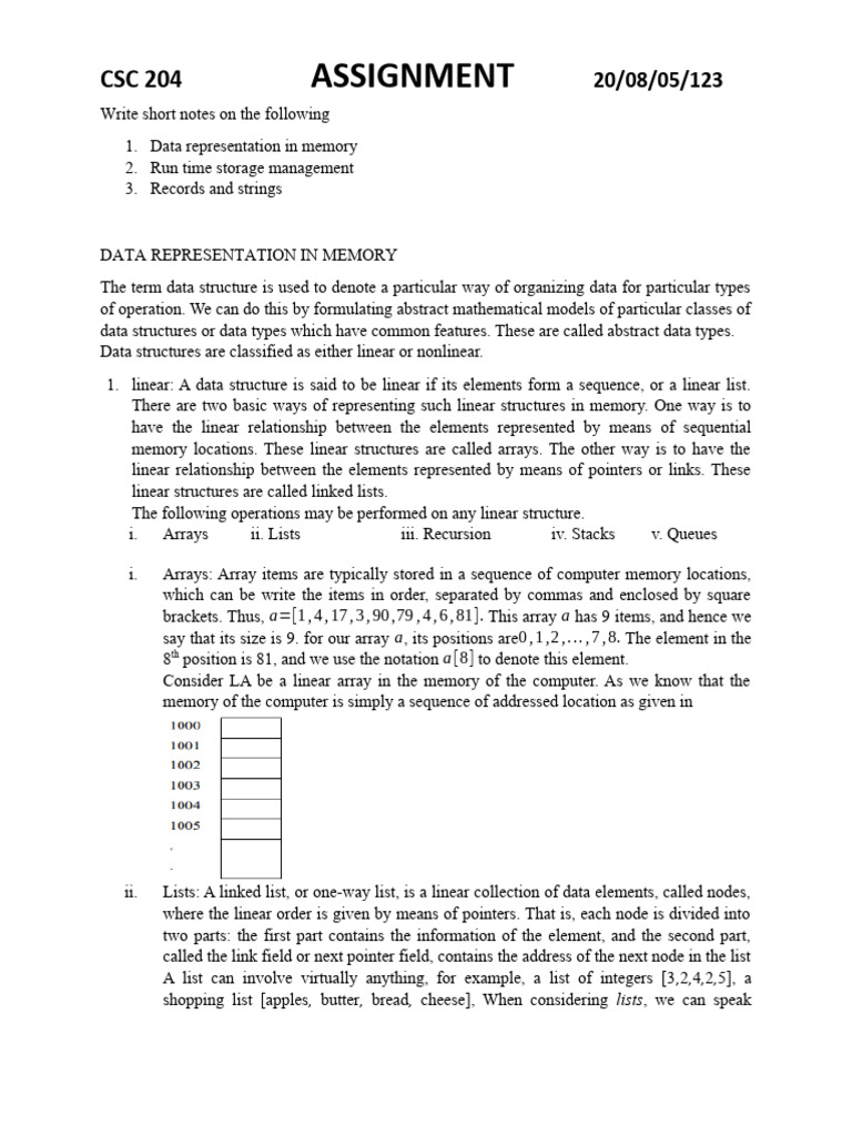 CSC Assignment 123 | PDF | Integer (Computer Science) | Pointer ... CSC Assignment 123 | PDF | Integer (Computer Science) | Pointer ...