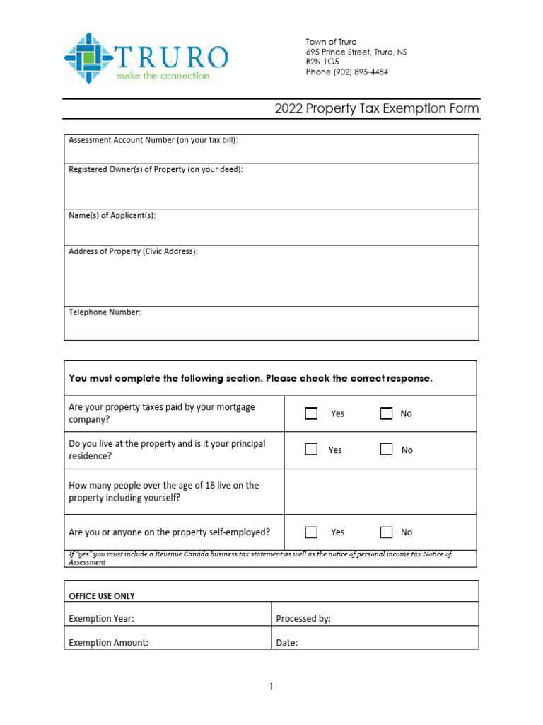 2022 Property Tax Exemption Form | PDF | Tax Refund | Taxes