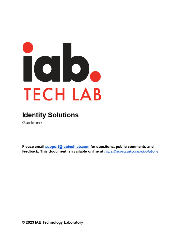 IAB Identity Solutions Guidance | PDF | Http Cookie | World Wide Web