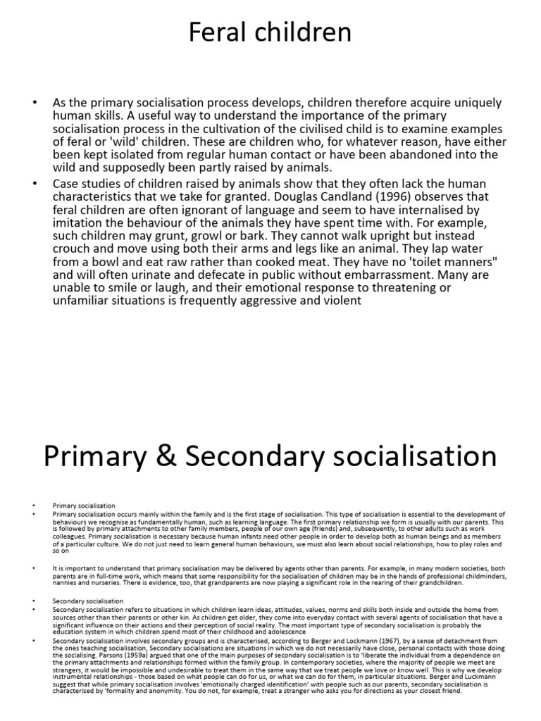 Feral Children Notes - Sociology A-Levels | Download Free PDF ...