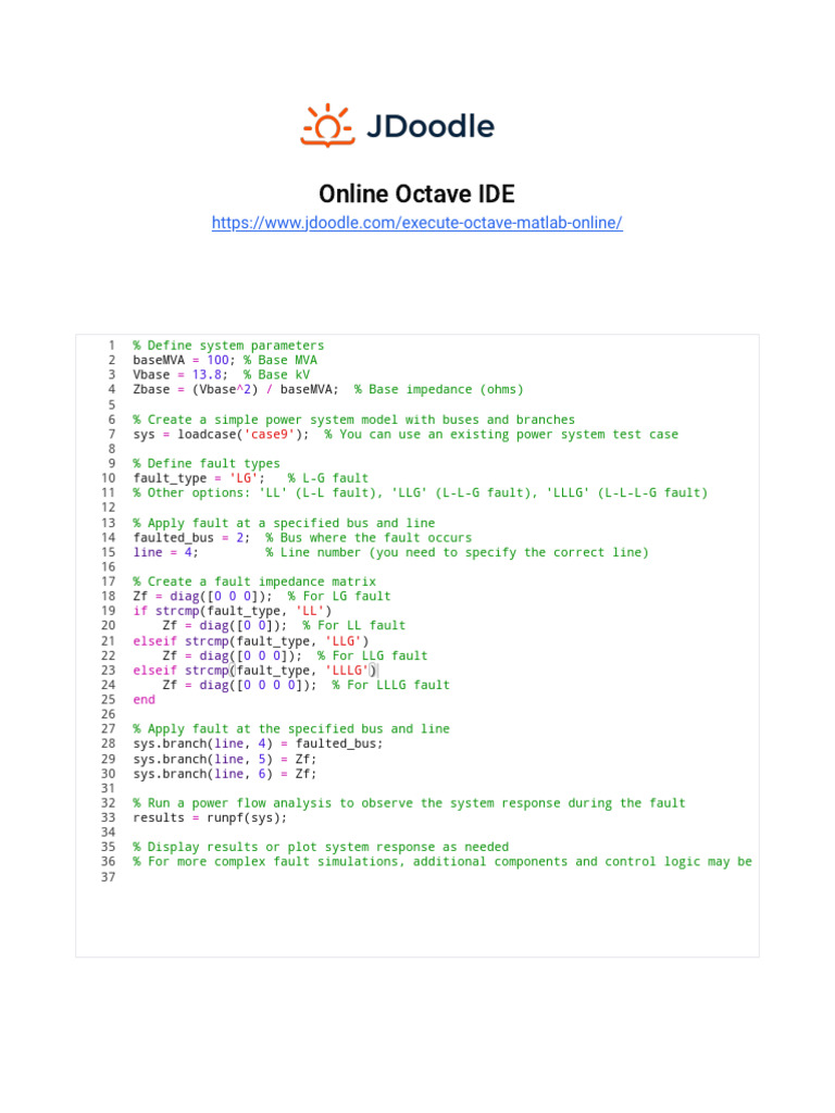 Octave Online Editor - Octave Online IDE - Octave Coding Online | PDF