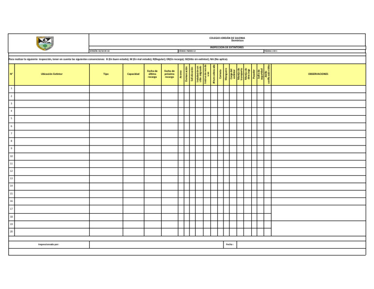 FMDSS 12 Inspección para Extintores V.2 | PDF