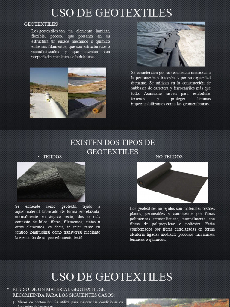 Uso de Geotextiles | PDF | Materiales | Química