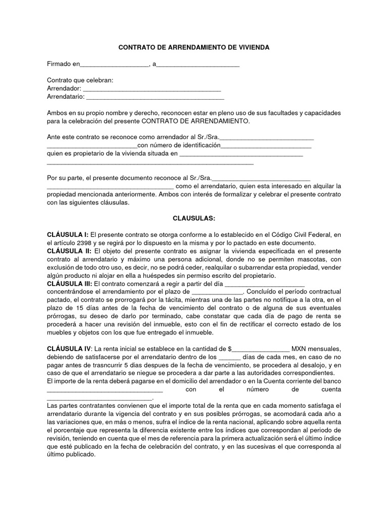 Contrato Renta Departamentos | PDF | Propiedad