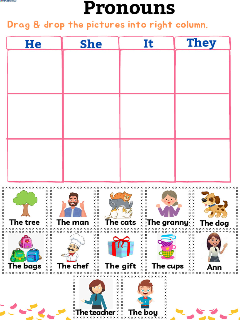 Personal Pronouns Cut and Paste | PDF | Language Arts & Discipline ...