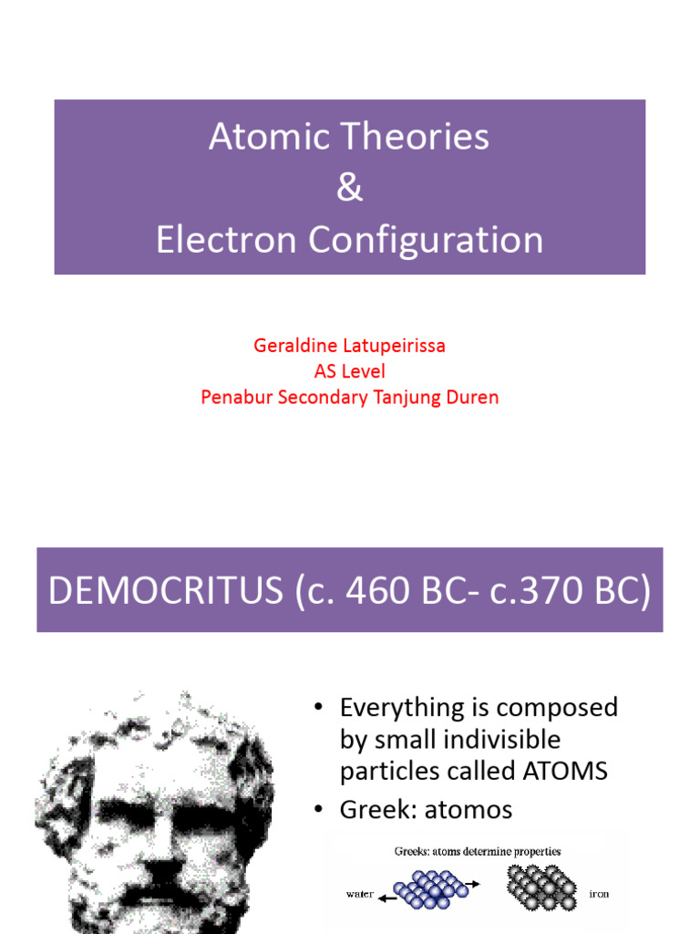 Atomic Theories and Electron Configurations | PDF | Atoms | Atomic Orbital