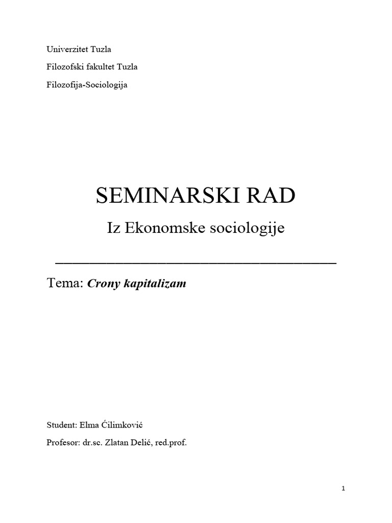 Crony Kapitalizam | PDF