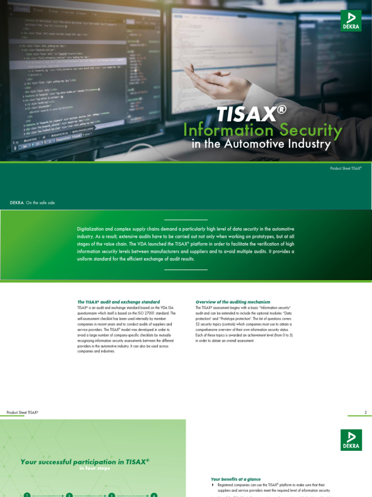Tisax Product Sheet en | PDF | Audit | Information Security