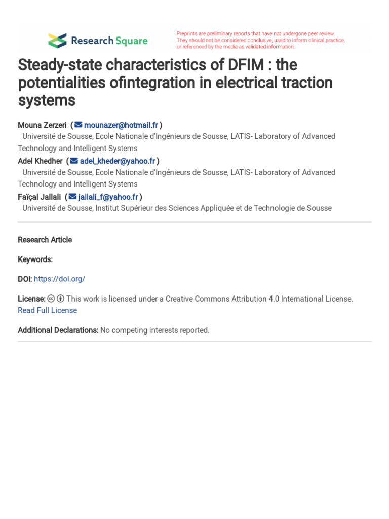 Steady-State Characteristics of DFIM The Potential | PDF | Electric Motor | Mechanical Engineering