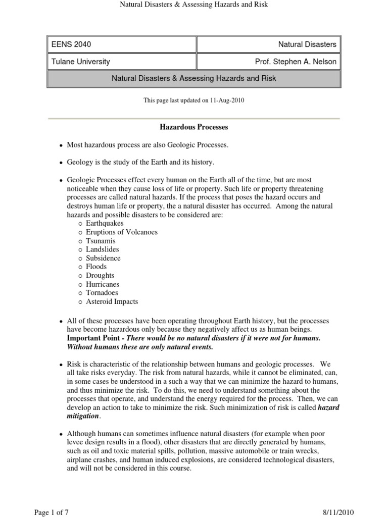 Understanding Natural Disasters' Impact | PDF | Hazards | Natural Hazards