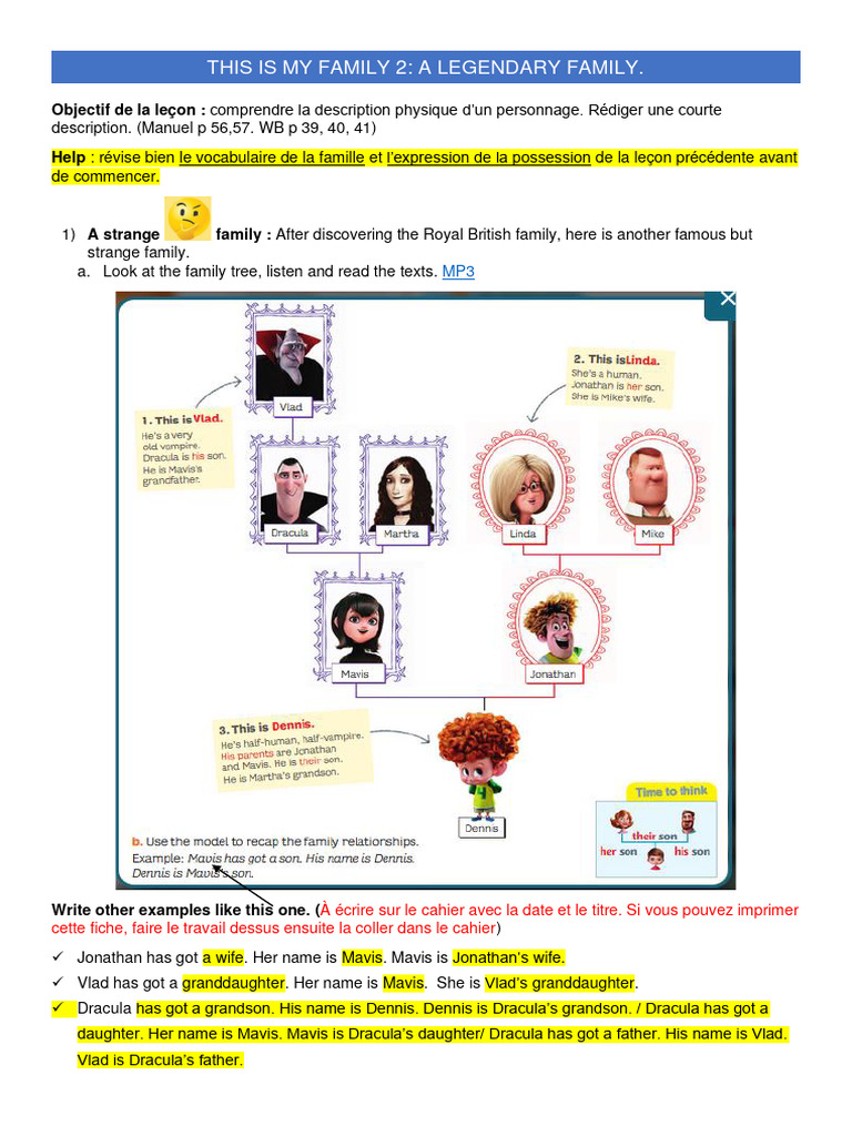Family Descriptions & Exercises | PDF | Language Arts & Discipline ...