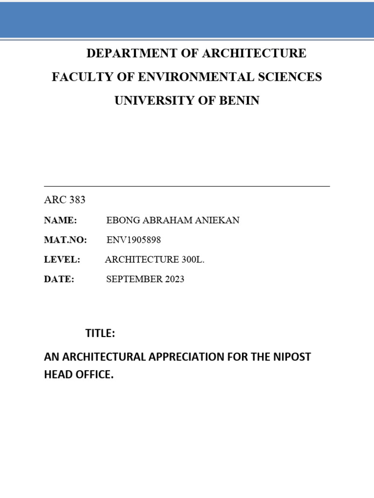 Architectural Appreciation | PDF