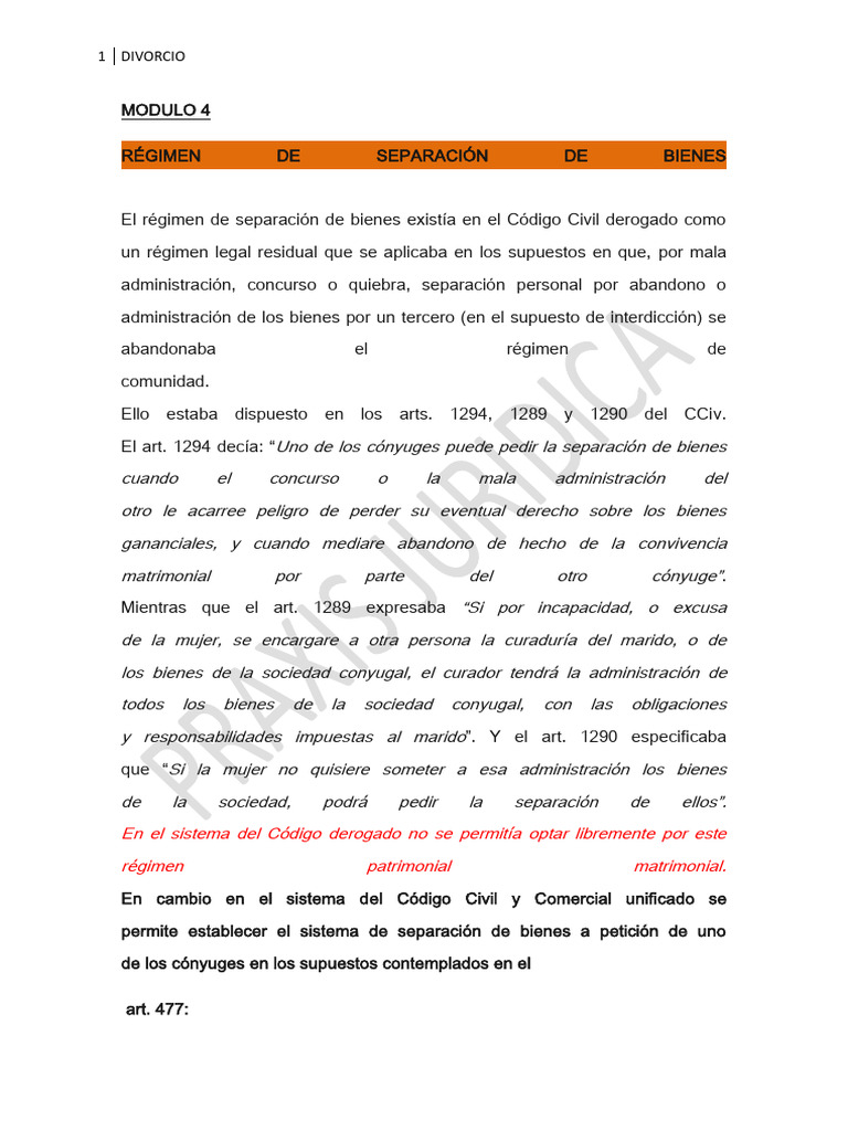 MODULO 4 Divorcio | PDF | Divorcio | Propiedad de la comunidad