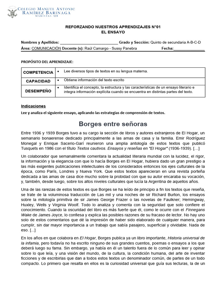 Ejemplo de Ensayo 2 | PDF | Ensayos | James Joyce