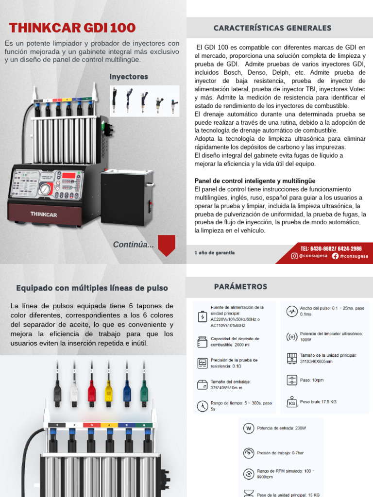 THINKCAR GDI 100 - INYECTORES Maquina de Inyectores | PDF | Inyección ...