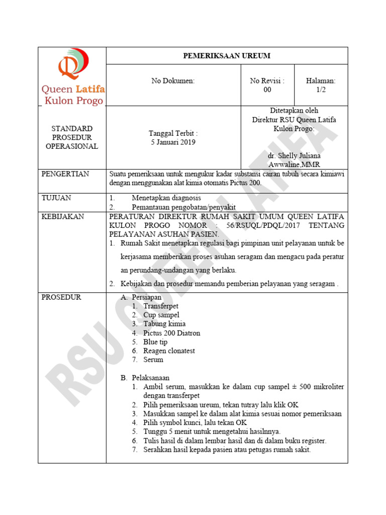 Pemeriksaan Ureum Editkp | PDF