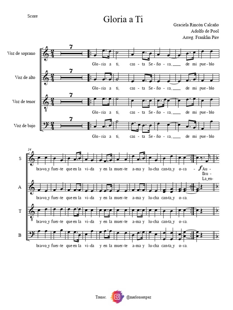 Gloria A Ti | PDF