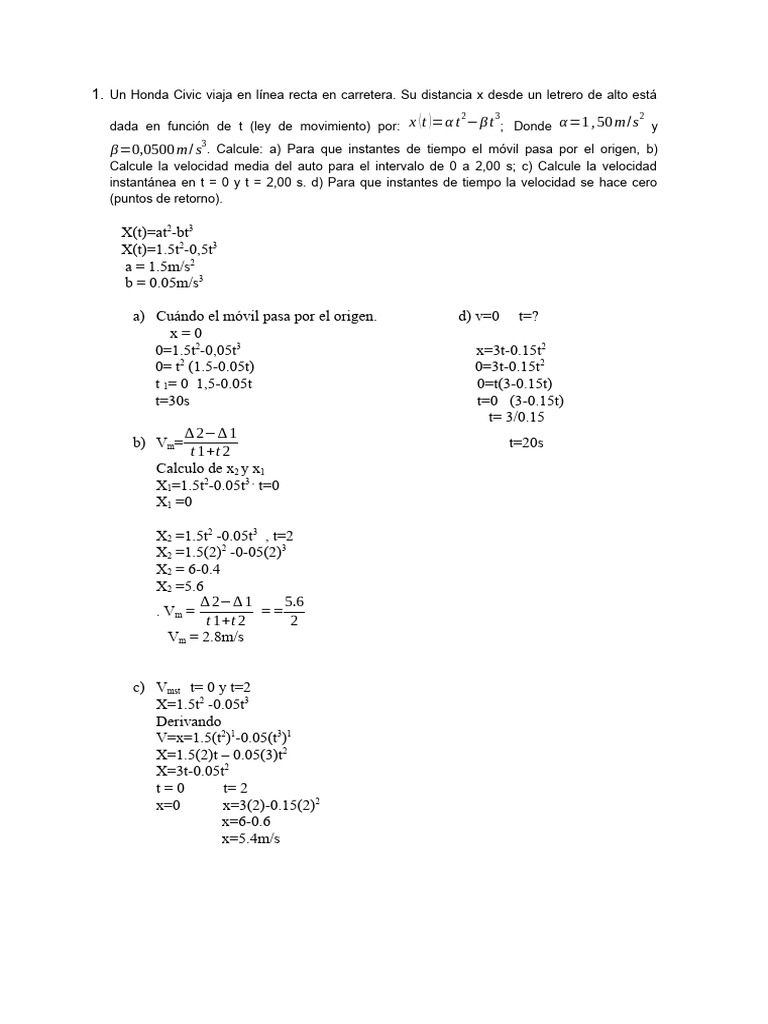 Trabajo de Cinematica Lineal | PDF | Ingeniería mecánica | Tasas temporales