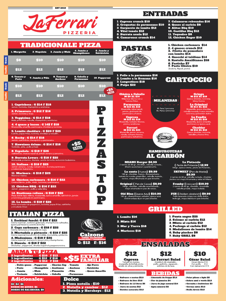 Menú La Ferrari Imp | PDF
