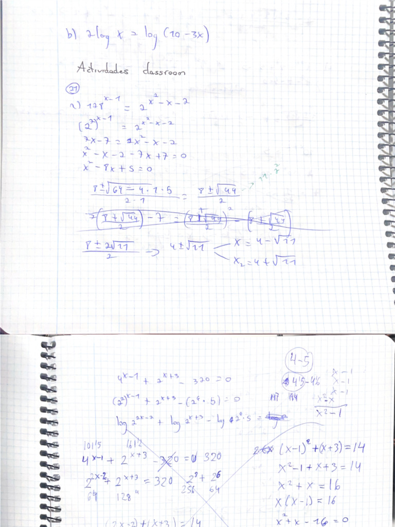 Actividades obligatorias de ecuaciones exponenciales y logarítmicas (19 oct 2023 a la(s) 2241) | PDF