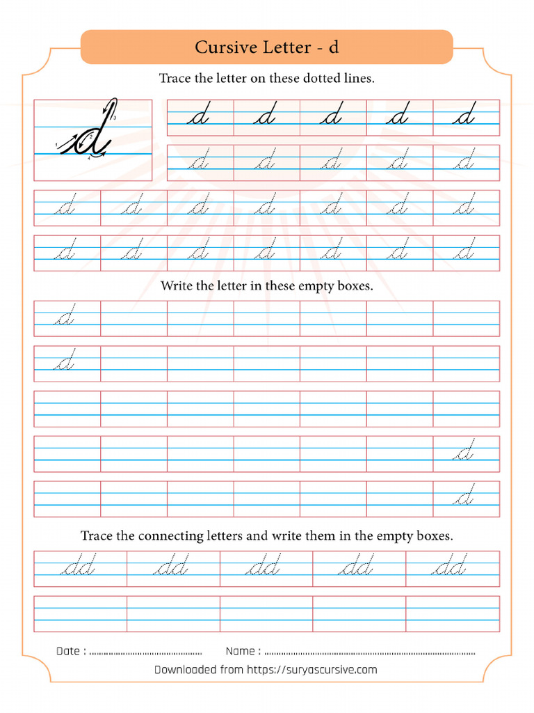 Cursive Lowercase Letters Worksheet Pages 4 | PDF