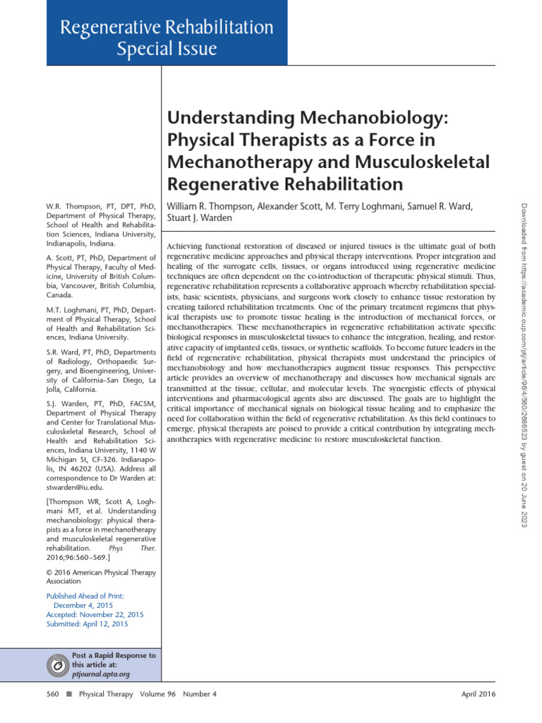 Understanding Mechanobiology Physical Therapists As A Force in ...