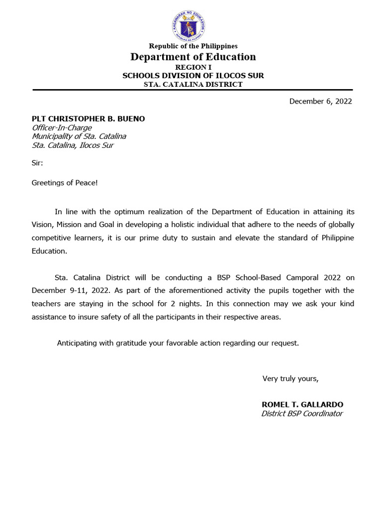 Letter Request BSP | PDF | Philippines | Government