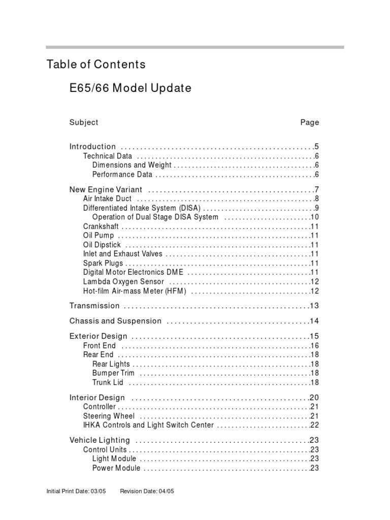 05 E65-66 Model Update | PDF | Headlamp | Vehicles