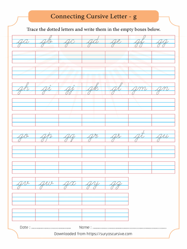 Connecting All Letters Small G | PDF