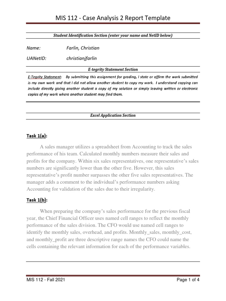 Farlin Final Case Analysis 2 Mis 112 | Download Free PDF | Chief ...