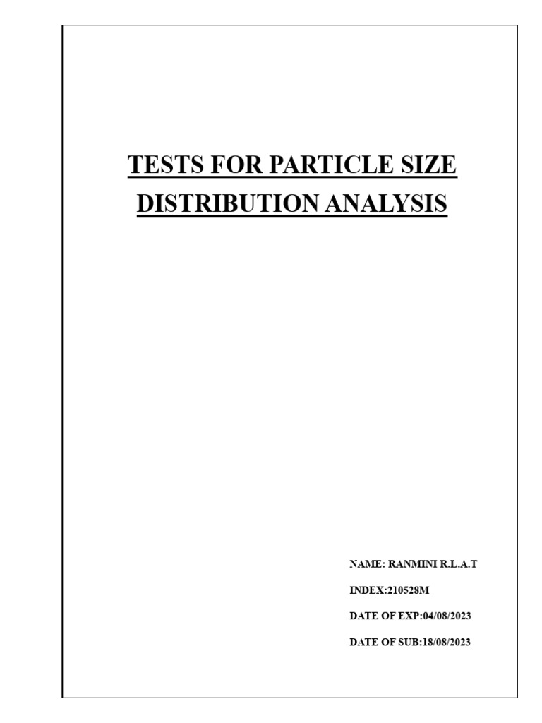 210528M - Particular Size Distribution | PDF | Hazards | Silt