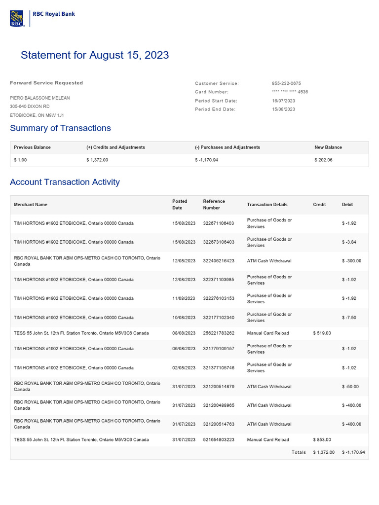 View Statement 2 | PDF | Automated Teller Machine | Cash