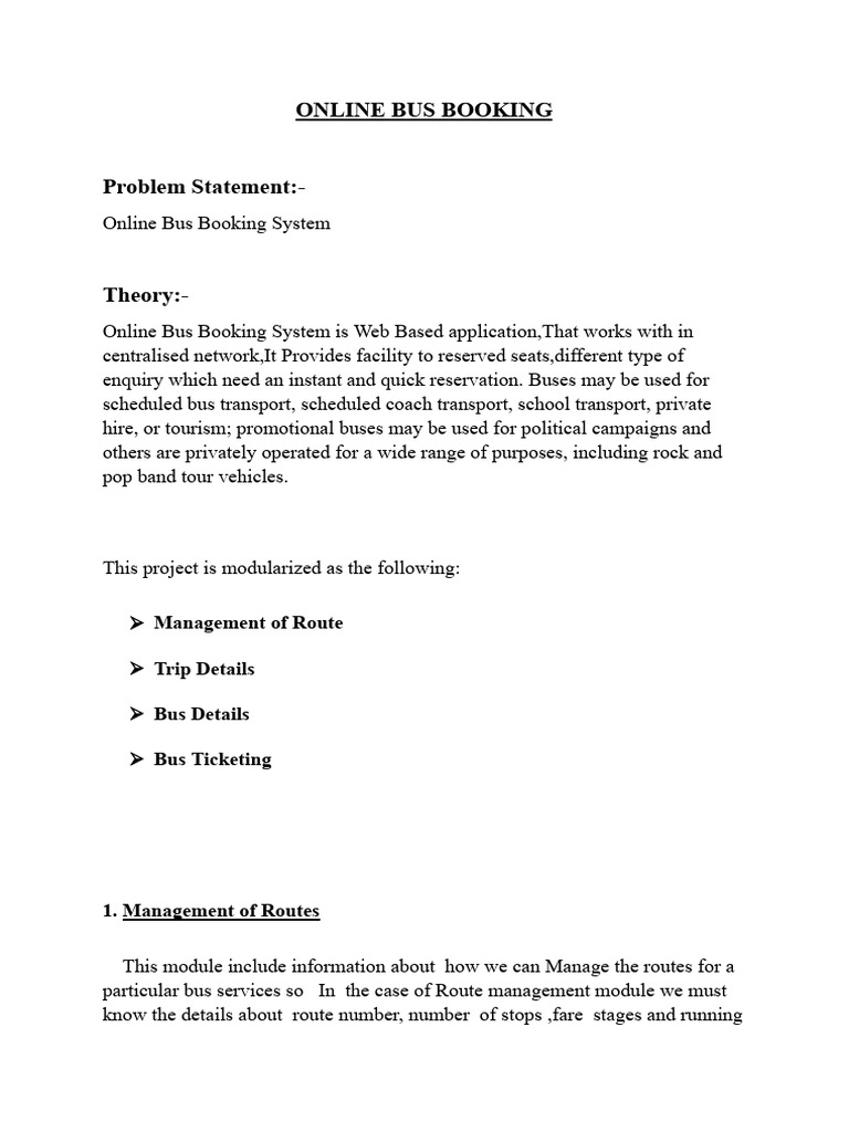 Online Bus Booking System Overview | PDF | Bus | Transport