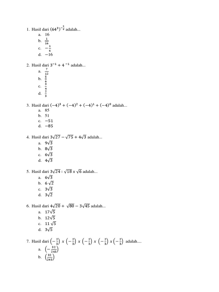 PTS Matematika Kelas 9 Semester 2 | PDF