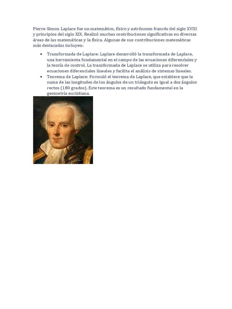 Pierre-Simon Laplace fue un matemático | PDF | Geometría | Matemáticas