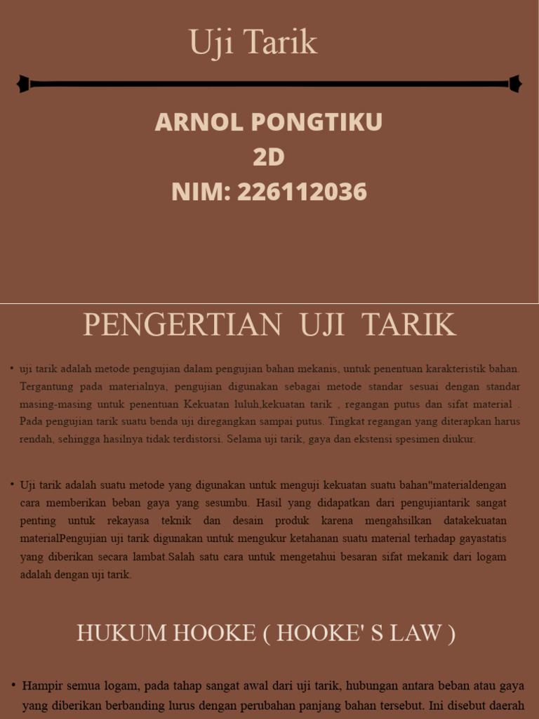 Uji Tarik | PDF | Sains & Matematika