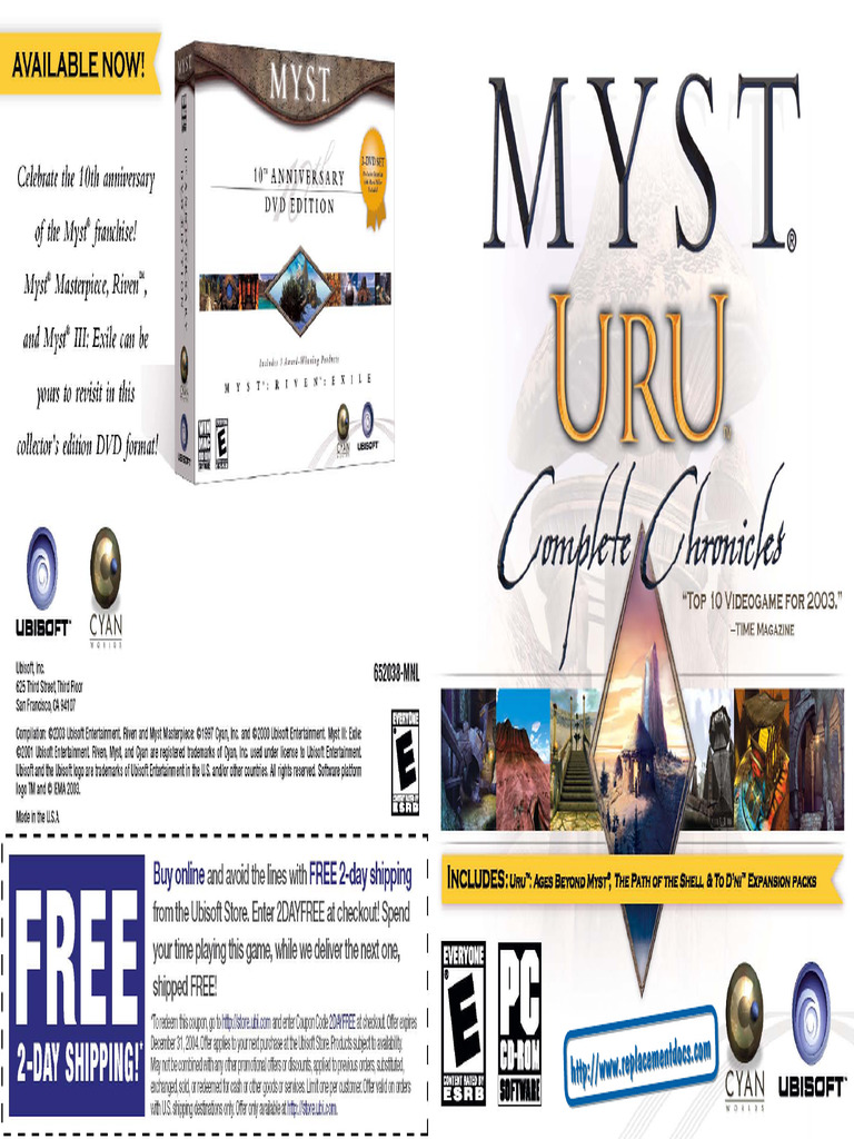 Myst - Uru - Complete Chronicles - Manual - PC | PDF | Computing