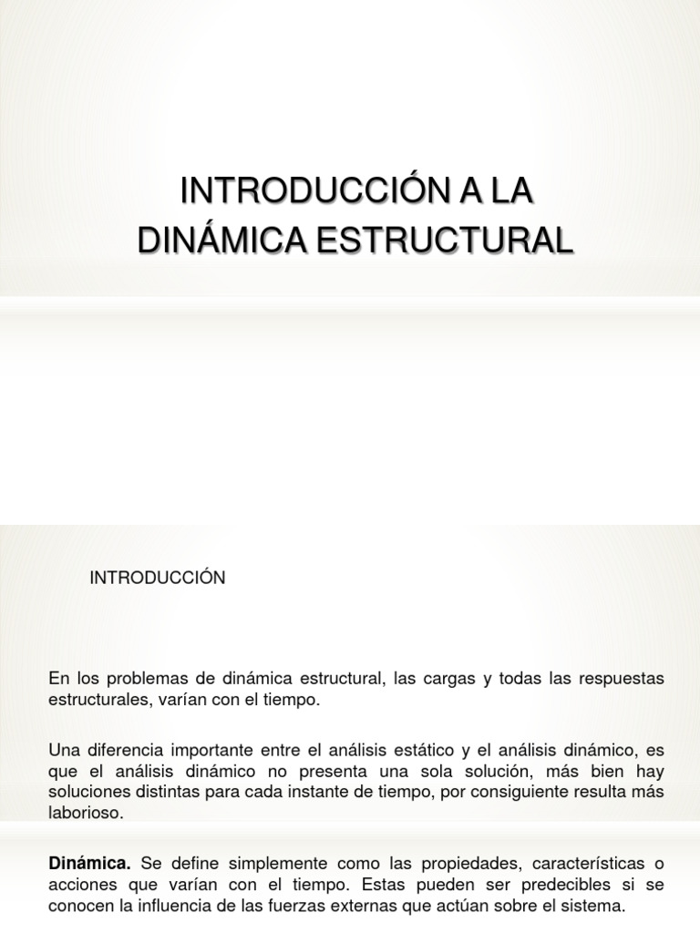 Dinámica Estructural: Análisis y Cargas | PDF | Oscilación | Dinámica ...