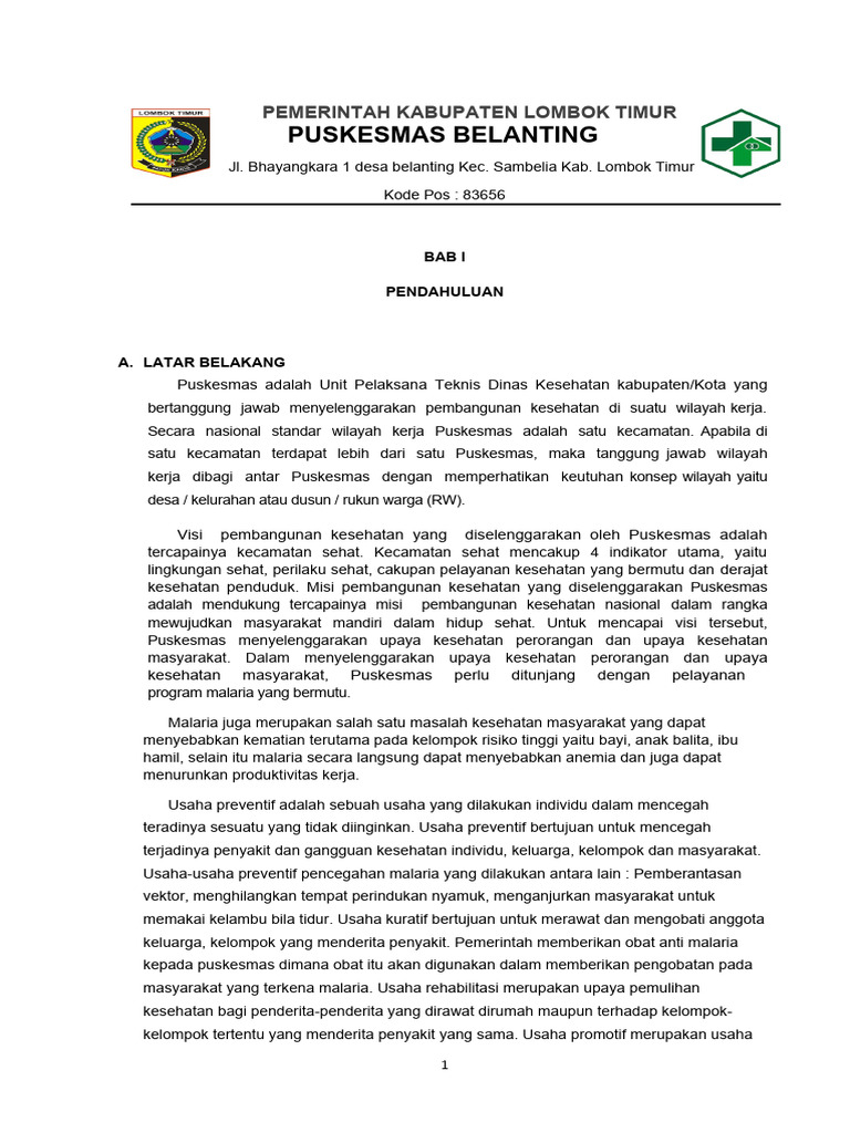 Pedoman Pelayanan Program Malaria | PDF